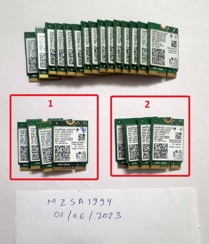 Intel AX201, 9260NGW, 9560NGW and Mediatek MT7921 Wifi Card *** One ...