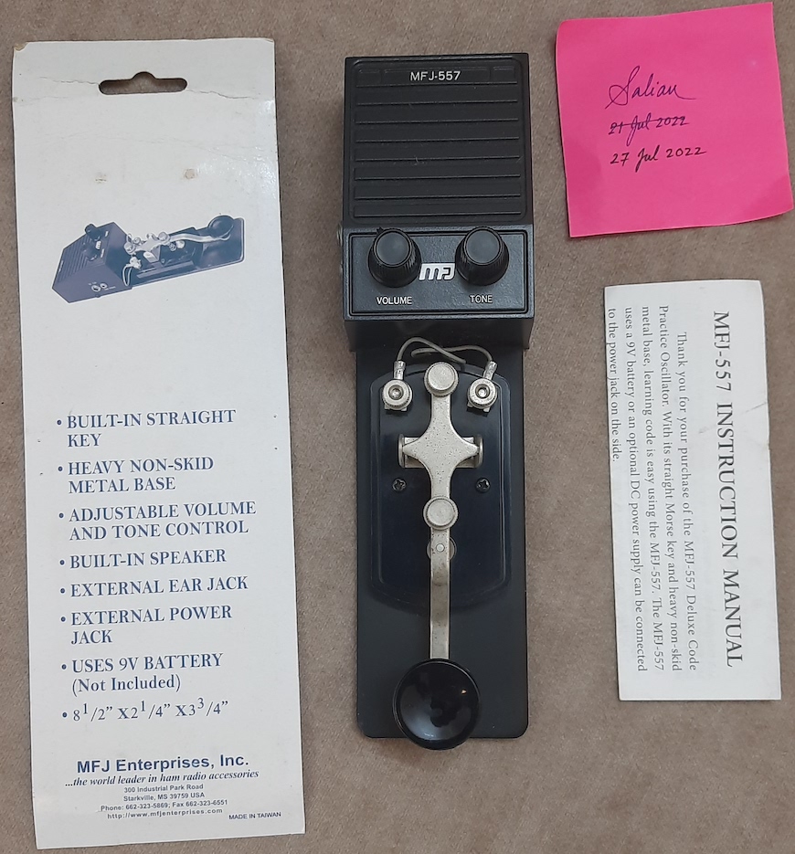 Deluxe Morse Code Practice Oscillator & Straight Key - MFJ-557 - Closed ...