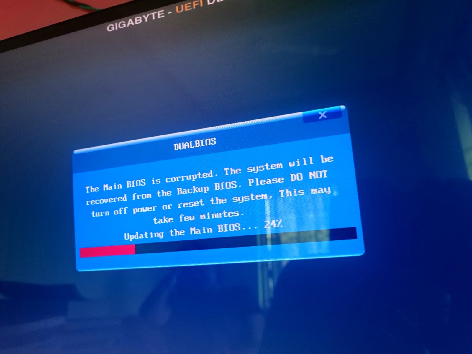 Gigabyte motherboard BIOS corrupted & recovered from backup BIOS ...