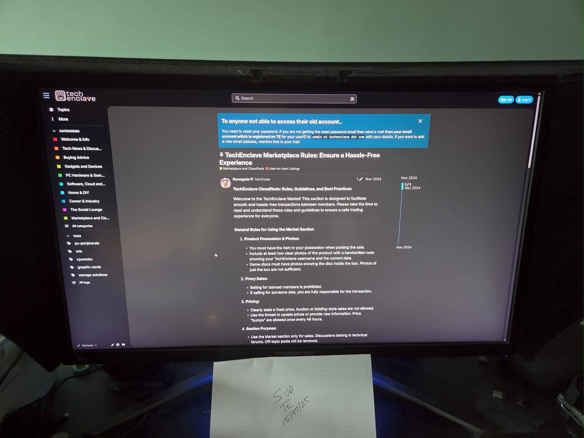 27" 4K 144 Hz IPS Acer Predator XB273K - Closed Market Listings - TechEnclave