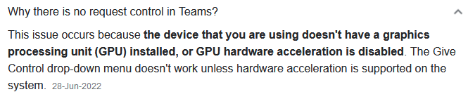 How to enable request control feature in Microsoft Teams? - Software ...